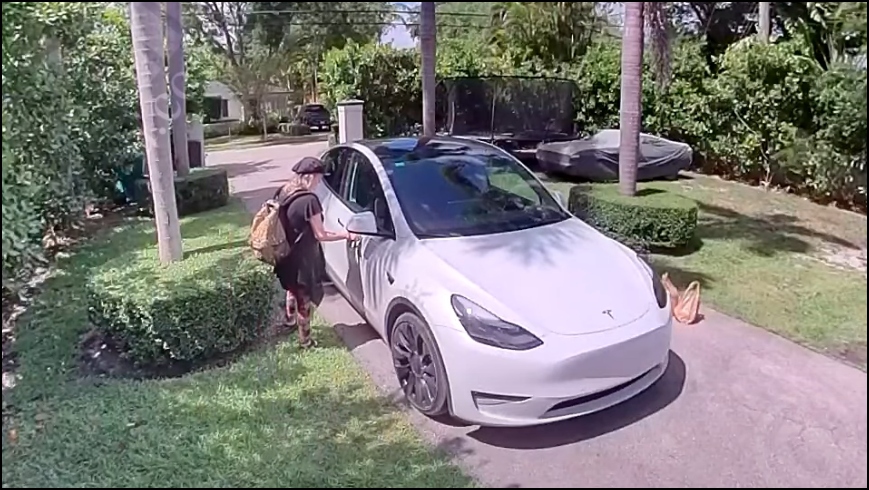WATCH: Woman Keys, Shoots Tesla On Private Property - Cop NABS Her