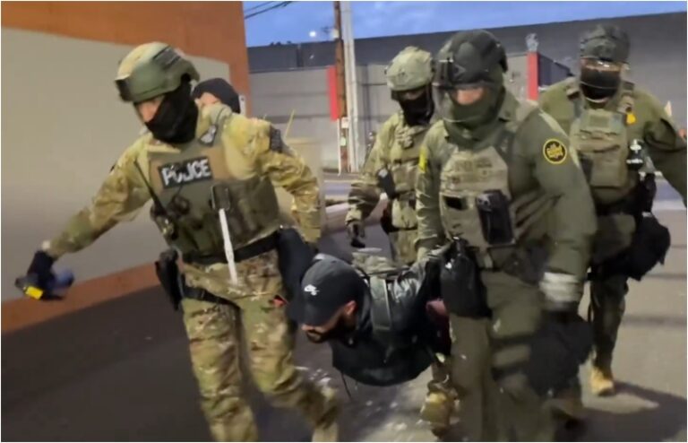 SEE IT: Big, Bad Portland Protester Not So Big and Bad After ICE Nabs Him